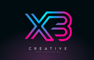 Xb x b letter logo design with swoosh and black Vector Image
