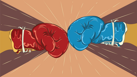 Red and blue boxing gloves Royalty Free Vector Image