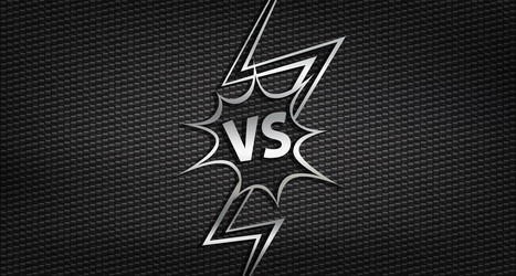 Versus vs sign with blue empty podiums Royalty Free Vector