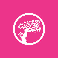 Sakura flower icon logo design template Royalty Free Vector