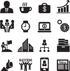 Business support icons set simple style Royalty Free Vector