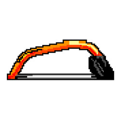 Wood saw hand game pixel art Royalty Free Vector Image