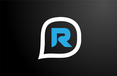 Black background and white letter r grunge Vector Image