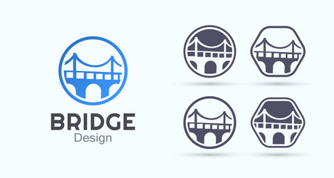 Bridge and river logo symbol design creative Vector Image