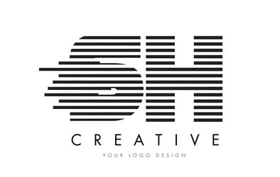 Sh modern letter logo design with swoosh Vector Image