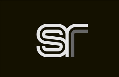 Sr s r pink line alphabet letter combination logo Vector Image