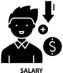 Employee wages icon black sign Royalty Free Vector Image