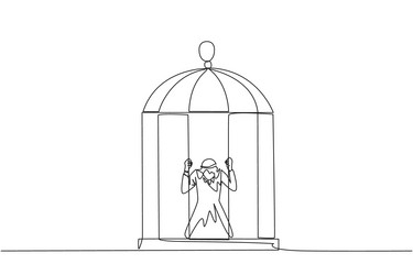 Single continuous line drawing businessman Vector Image