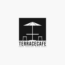 Terrace cafe logo design Royalty Free Vector Image