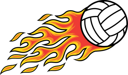 Volleyball Clipart With Flames