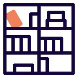 Bookcase or cabinet used to keep stuff Royalty Free Vector