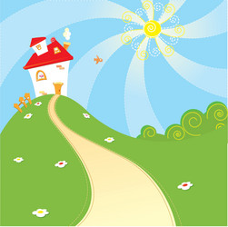 Cartoon nature landscape Royalty Free Vector Image