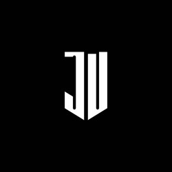 Ju logo monogram with negative space circle Vector Image