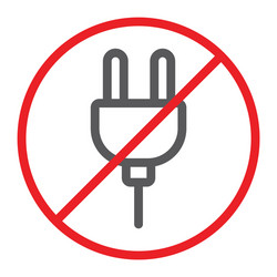 No plug glyph icon prohibited and forbidden do Vector Image
