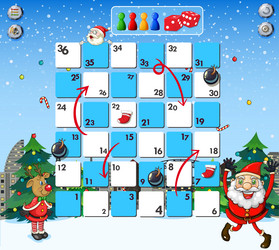 Christmas map with maze adventure board game Vector Image