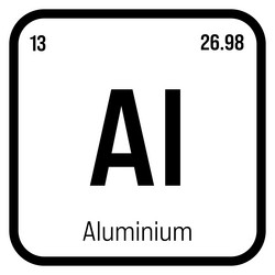 Aluminum al periodic table element Royalty Free Vector Image