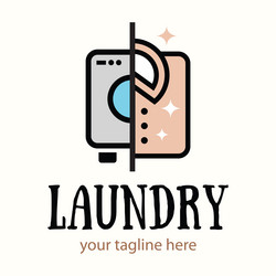Dry cleaning creative sign or logo laundry room Vector Image