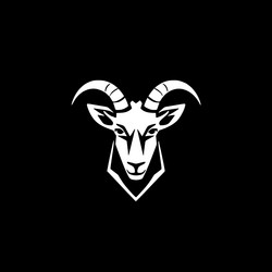 Modern goat gangster head mascot logo Royalty Free Vector