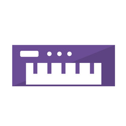 Isolated silhouette of a guitar with keyboard Vector Image