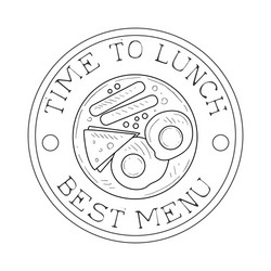 School lunchbox cafe lunch menu promo sign Vector Image