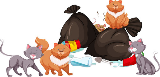 Cat Garbage Cartoon Vector Images (over 150)