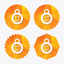Child lock icon locker with smile symbol Vector Image