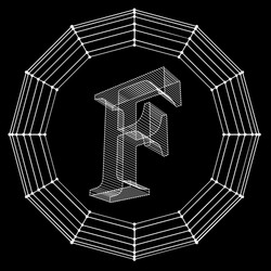 Letter fonts of mesh Royalty Free Vector Image