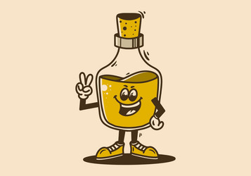 Mascot character design of an alcohol bottle Vector Image