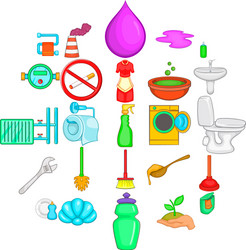 Purge icons set cartoon style Royalty Free Vector Image