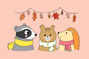 Cartoon cute autumn best friends selfie Royalty Free Vector