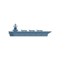 Plane aircraft carrier icon flat naval Royalty Free Vector
