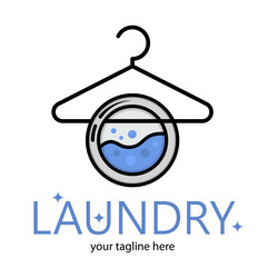 Dry cleaning creative sign or logo laundry room Vector Image
