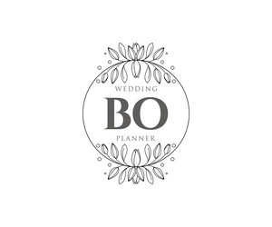 Bo initials letter wedding monogram logos Vector Image
