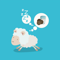 Color background of cute sheep thinking Royalty Free Vector