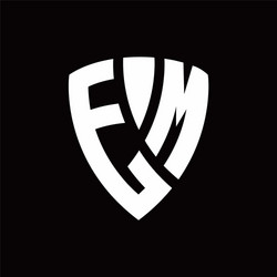 Em initial logo linked circle monogram Royalty Free Vector