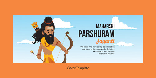 Happy parshuram jayanti cover page design Vector Image