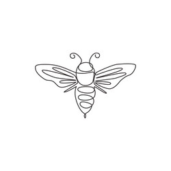 Single continuous line drawing decorative bee Vector Image