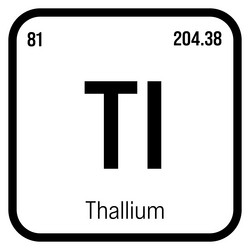 Thallium tl periodic table element Royalty Free Vector Image