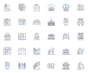 Home outline icons collection house abode Vector Image