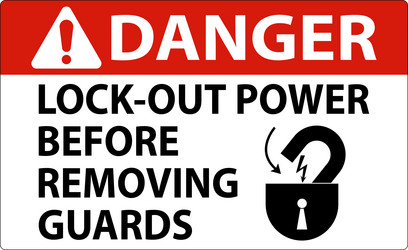 Danger lock-out power label on white background Vector Image