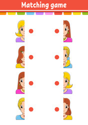 Matching game draw a line education developing Vector Image