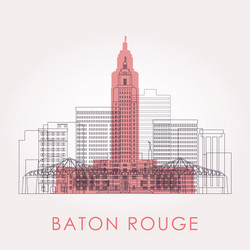 Baton rouge skyline silhouette black rouge Vector Image