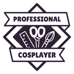 Professional gamer controller badge purple Vector Image