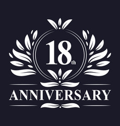 18 years birthday logo 18th celebration Royalty Free Vector