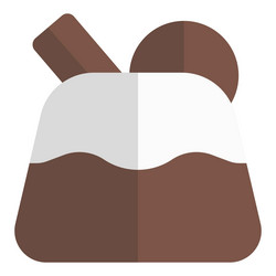 Cassata with topping outline icon Royalty Free Vector Image