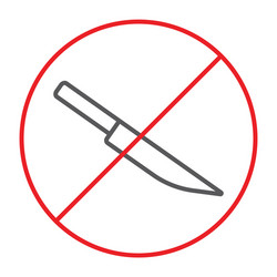 No knife line icon prohibited and forbidden Vector Image