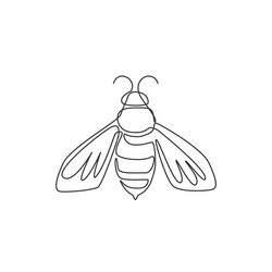 One single line drawing cute bee for company Vector Image