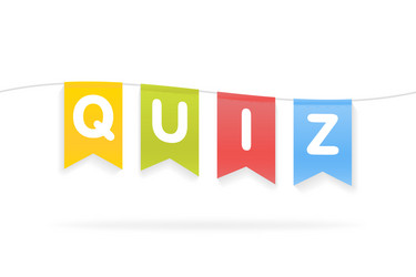 Quiz sticker hand lettering word art Royalty Free Vector