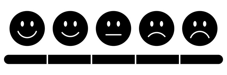 Rating emojis set colour with a scale Royalty Free Vector