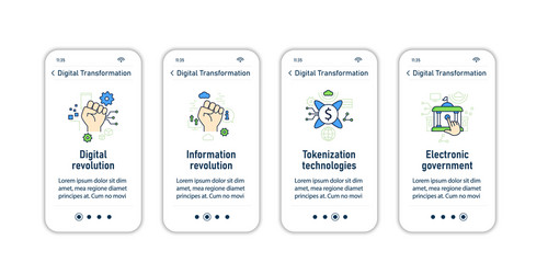 Digital transformation onboarding app screen Vector Image
